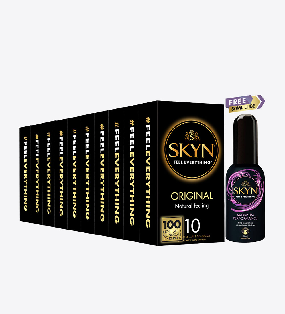 SKYN® Original Non Latex Condoms pack of 100 + FREE SKYN® Maximum ...